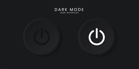 Dark Mode Power On Off User Interface In Neumorphism Design Simple