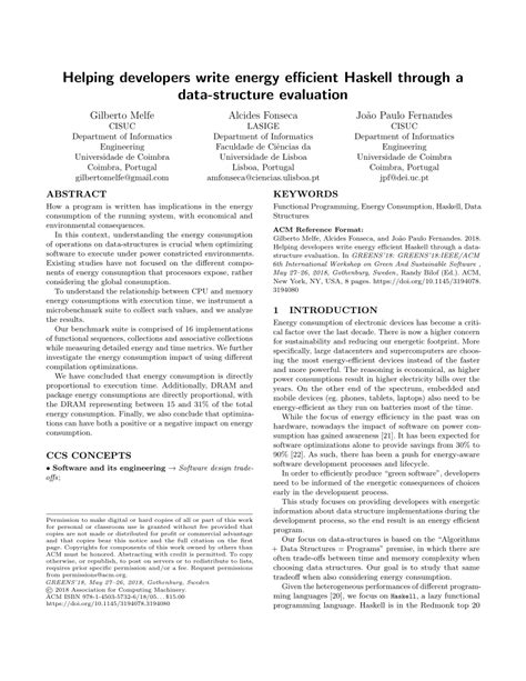 Pdf Helping Developers Write Energy Efficient Haskell Through A Data