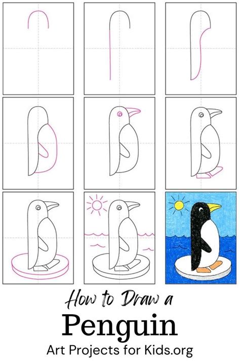 Easy How To Draw A Penguin Tutorial Video And Penguin Coloring Page
