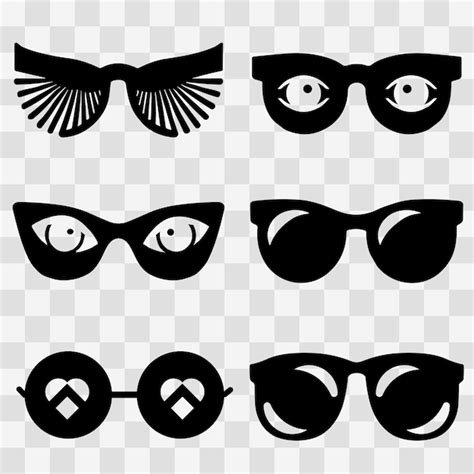 Premium Vector A Set Of Black Color Sunglass Sunglass Vector Icons