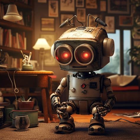 Robot Antropomorfo En El Interior Foto Premium