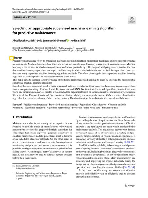 Selecting An Appropriate Supervised Machine Learning Algorithm Pdf