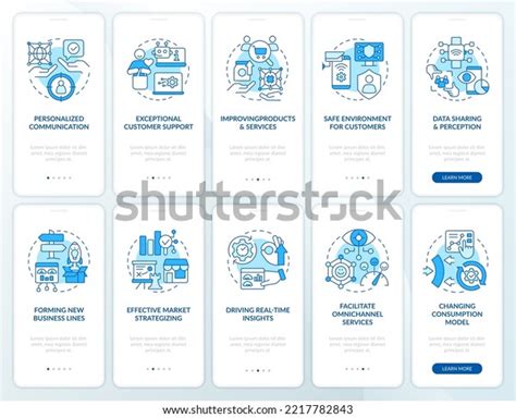 Iot Business Benefits Blue Onboarding Mobile Stock Vector Royalty Free