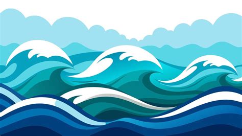 Ocean Waves Cartoon Vector Art Icons And Graphics For Free Download