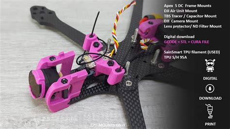 Stl File Mr Steele Apex Dc 5 Frame Mounts Dji 03 Air Unit Digital Download Only 🖼️・3d