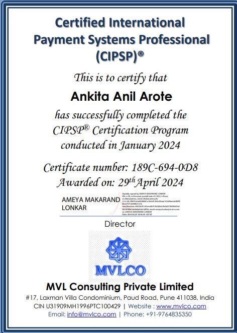 Ankita Arote On Linkedin Happy To Share That Ive Successfully Completed Certified International