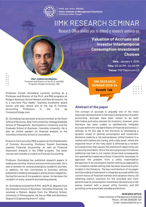 Iimk Iimkozhikode Valuation Investmentchoices Investor Thoughtleaders Research