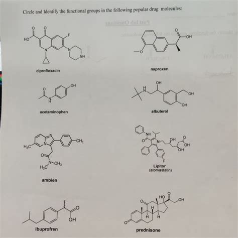 Solved Circle And Identify The Functional Groups In The