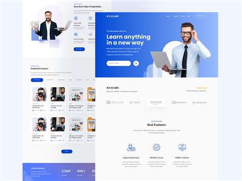 e learning landing page behance