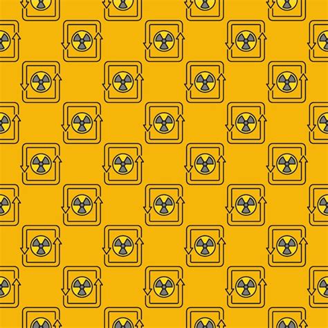 Premium Vector Arrows With Radiation Symbol Vector Nuclear Zone Colored Seamless Pattern