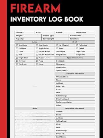 Firearm Inventory Personal Log Book Personal Firearm