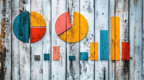 colorful data visualizations featuring pie charts and bar graphs on