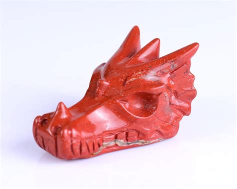 Red Jasper Dragon Skull Hand Carved Crystal Sculpture 25 Etsy