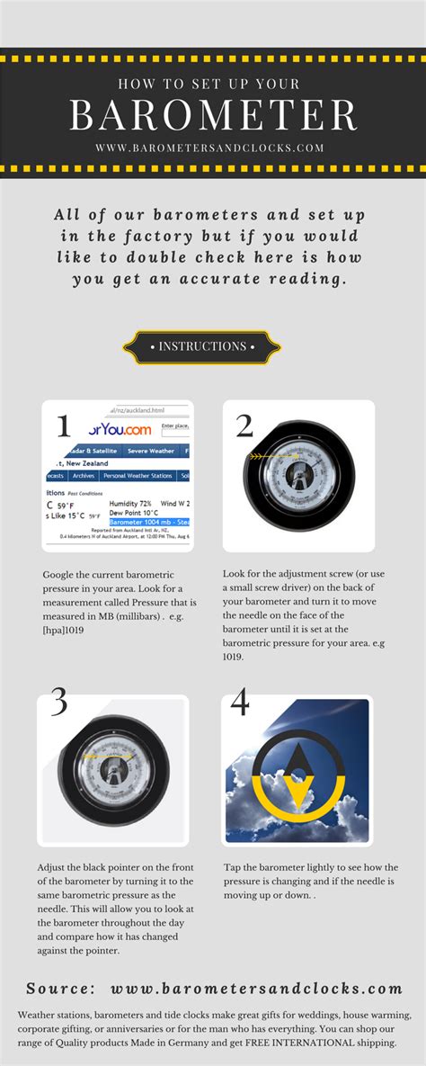 How To Set Up Your Barometer Infographic Barometersandclocks