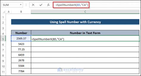 How To Use Spell Number In Excel 2 Suitable Examples