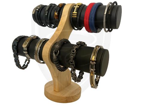 2 Tier Bamboo Bracelet Display Stand Armoured Elegance
