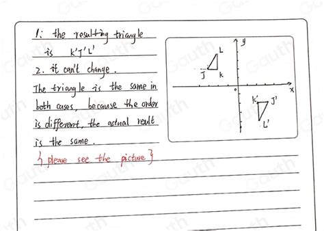 Solved Reflect The Triangle In The X Axis Then Reflect The Image In The Y Axis Graph The