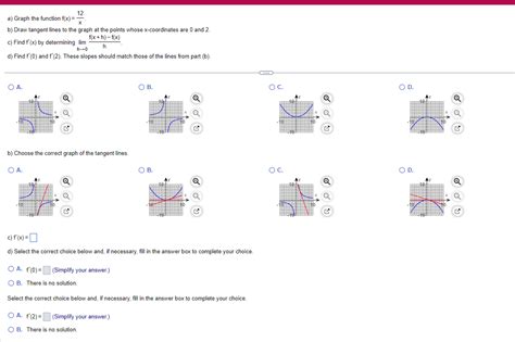 Solved A Graph The Function Fxx12 B Draw Tangent Lines