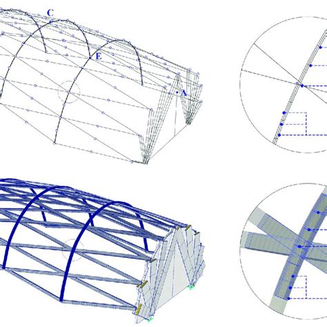 Geometrical Top And Numerical Down Models Of The Gridshell And Download Scientific Diagram