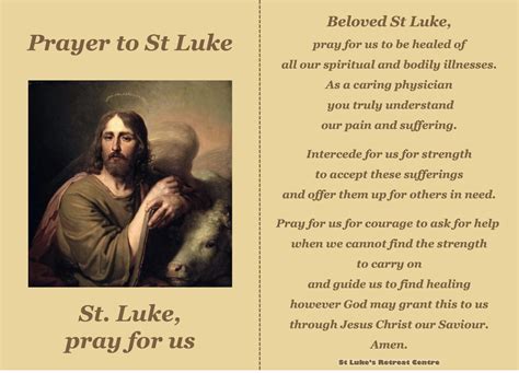 About Our Patron St Luke St Lukes Retreat Centre