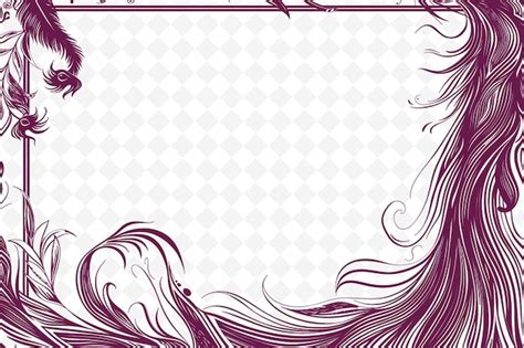 Png 아트 누보 프레임 예술 흐르는 머리카락과 파오크 털 일러스트레이션 프레임 미술 장식 프리미엄 Psd 파일