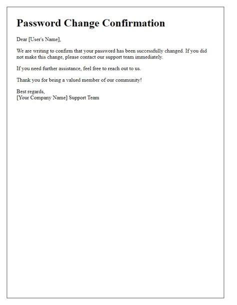 Letter Template For Confirming Password Reset Request Free Samples In