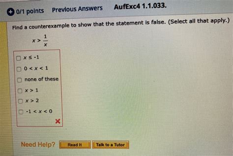 Solved Find A Counter Example To Show That The Statement Is Chegg Com