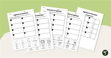 Ordering Mass Cut And Paste Worksheets Teach Starter