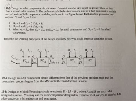 Solved Design An N Bit Comparator Circuit To Test If An Chegg