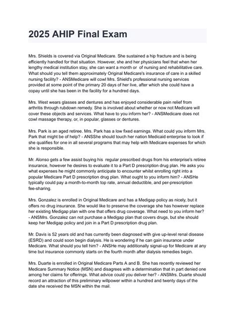 Ahip 2025 Final Exam Updated Questions And Verified Answers 100 Guarantee Pass All Bundled