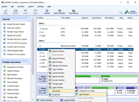 How To Hide Unhide Partition With Partition Magic Server