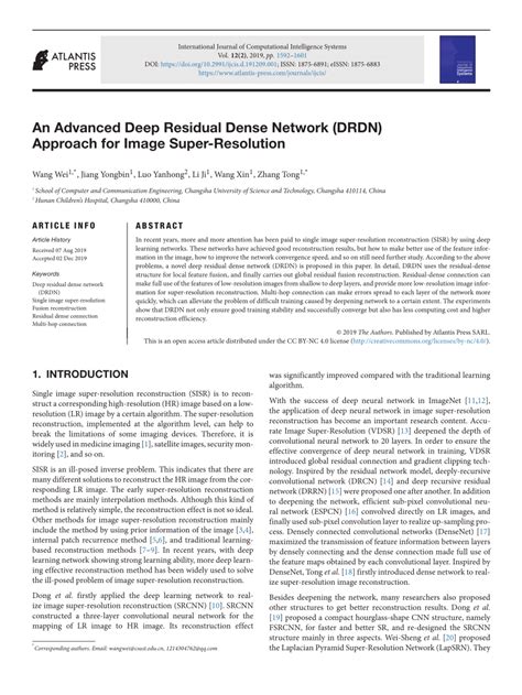 Pdf An Advanced Deep Residual Dense Network Drdn Approach For Image