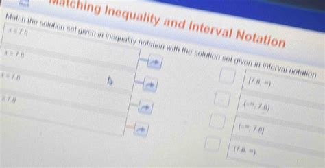 Solved Matching Inequality And Interval Notation X≤ 78 Match The Solution Set Given In