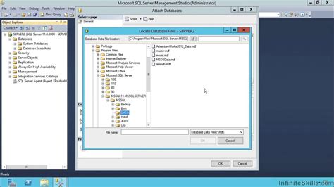 Microsoft Sql Server Exam 70 461 Tutorial Attaching The Sample Database Youtube