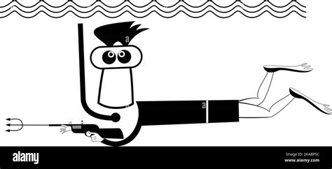 Spear Diving Drawing