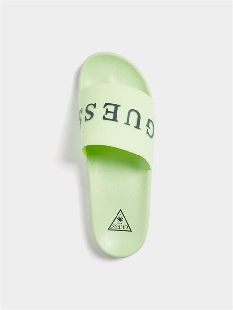 Men S Guess New Palm Leaf Slides
