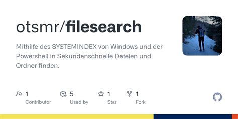 Github Otsmrfilesearch Mithilfe Des Systemindex Von Windows Und Der