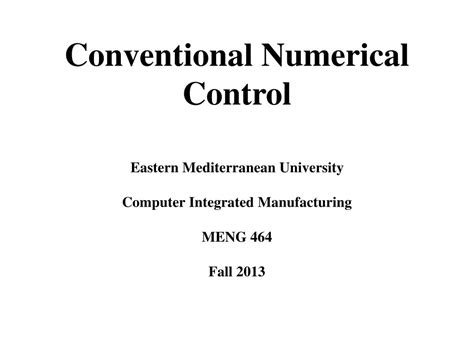 Ppt Conventional Numerical Control Powerpoint Presentation Free