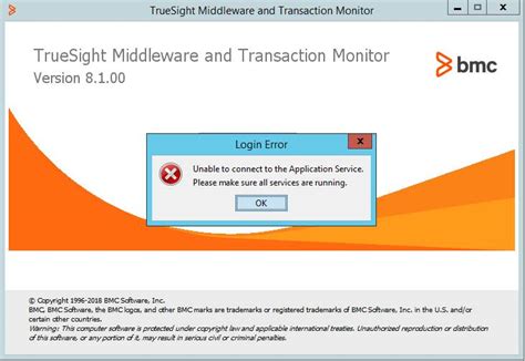 mainview middleware monitor unable to connect to the application