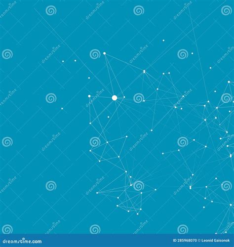 Vector Abstract Molecular Structure On Blue Background Cover Template Design Stock Vector