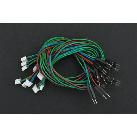 Gravity 4 Pin Ph2 0 To Dupont Male Connector I2c Uart Cable Pack 30cm Robotshop