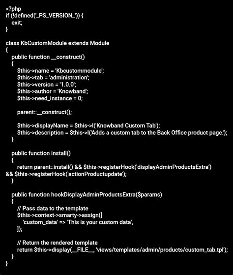 Create A Custom Tab In The Back Office Product Page In Prestashop