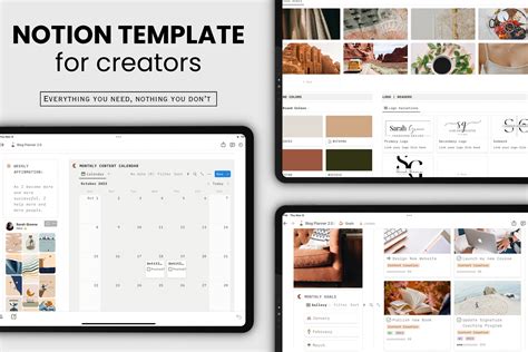 content creator notion dashboardtemplate for bloggers notion blog