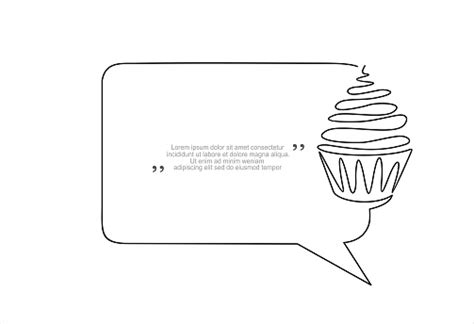 Cupcake와 말풍선의 연속적인 한 선 그리기 흰색 배경에 유행 한 라인 아트 벡터입니다 벡터 일러스트 레이 션 0명에 대한 스톡 벡터 아트 및 기타 이미지 Istock