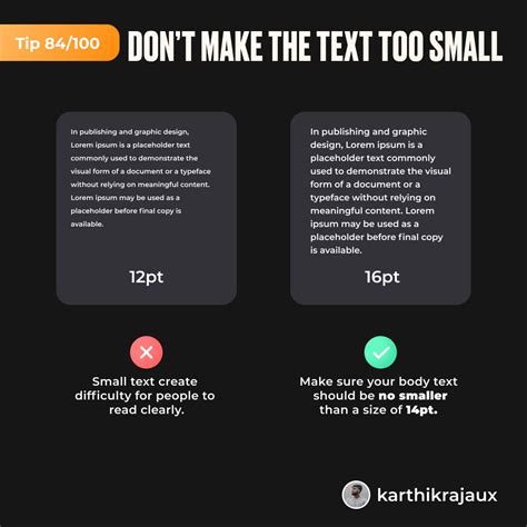 Karthik Raja S On Linkedin Tip 84 100 Dont Make The Text Too Small