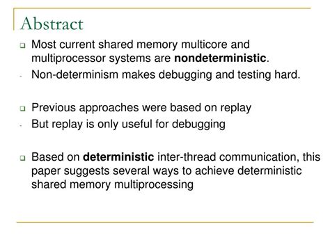 Ppt Dmp Deterministic Shared Memory Multiprocessing Powerpoint