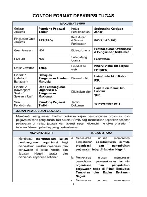 Contoh Format Jd Pdf