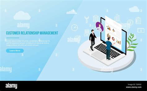 Crm Isometric Customer Relationship Management Concept For Website