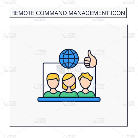 远程工作文化颜色图标