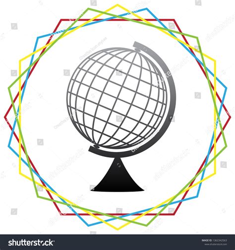Earth Globe Sign Vector Black Icon Stock Vector Royalty Free